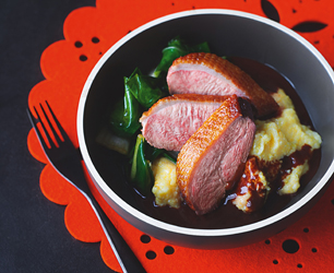 Pan-Fried Duck Recipe on Polenta with Chocolate Orange Sauce - StyleNest