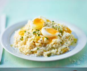Smoked Haddock or Cod Risotto with Soft Boiled Quail Eggs - StyleNest